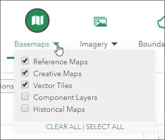 ArcGIS Living Atlas of the World: Galería de mapas base